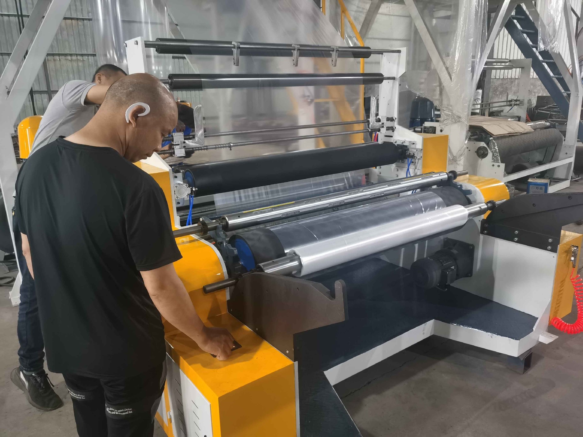 Single Layer Rotary Die Head Double Rewinder Film Blowing Machine-Film ...